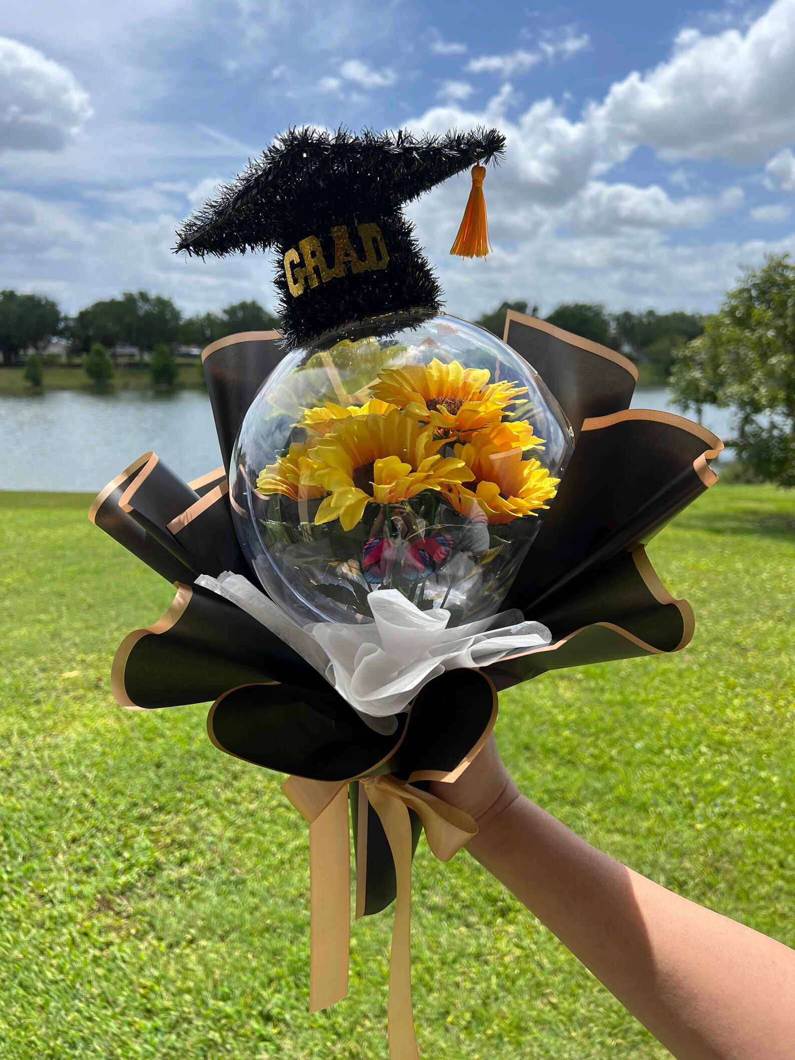 Graduation Sun Flower Bouquet | Graduation | Gift for Her | Gift for ...