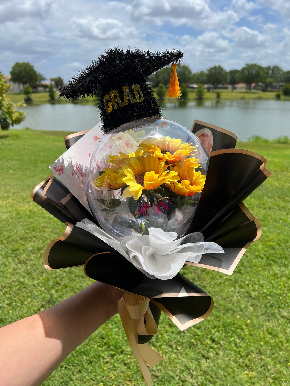 Graduation Sun Flower Bouquet | Graduation | Gift for Her | Gift for ...