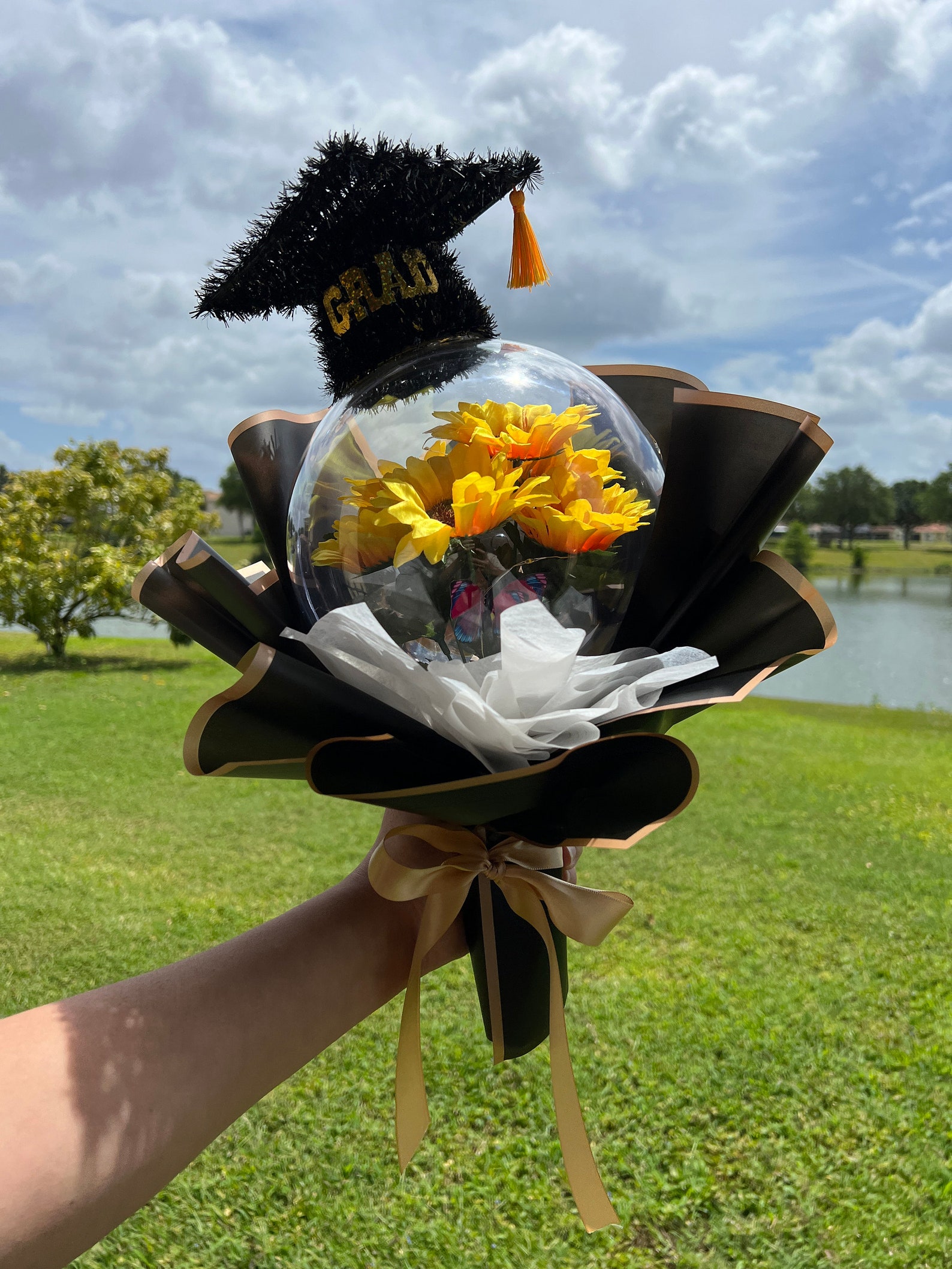 Graduation Sun Flower Bouquet | Graduation | Gift for Her | Gift for ...