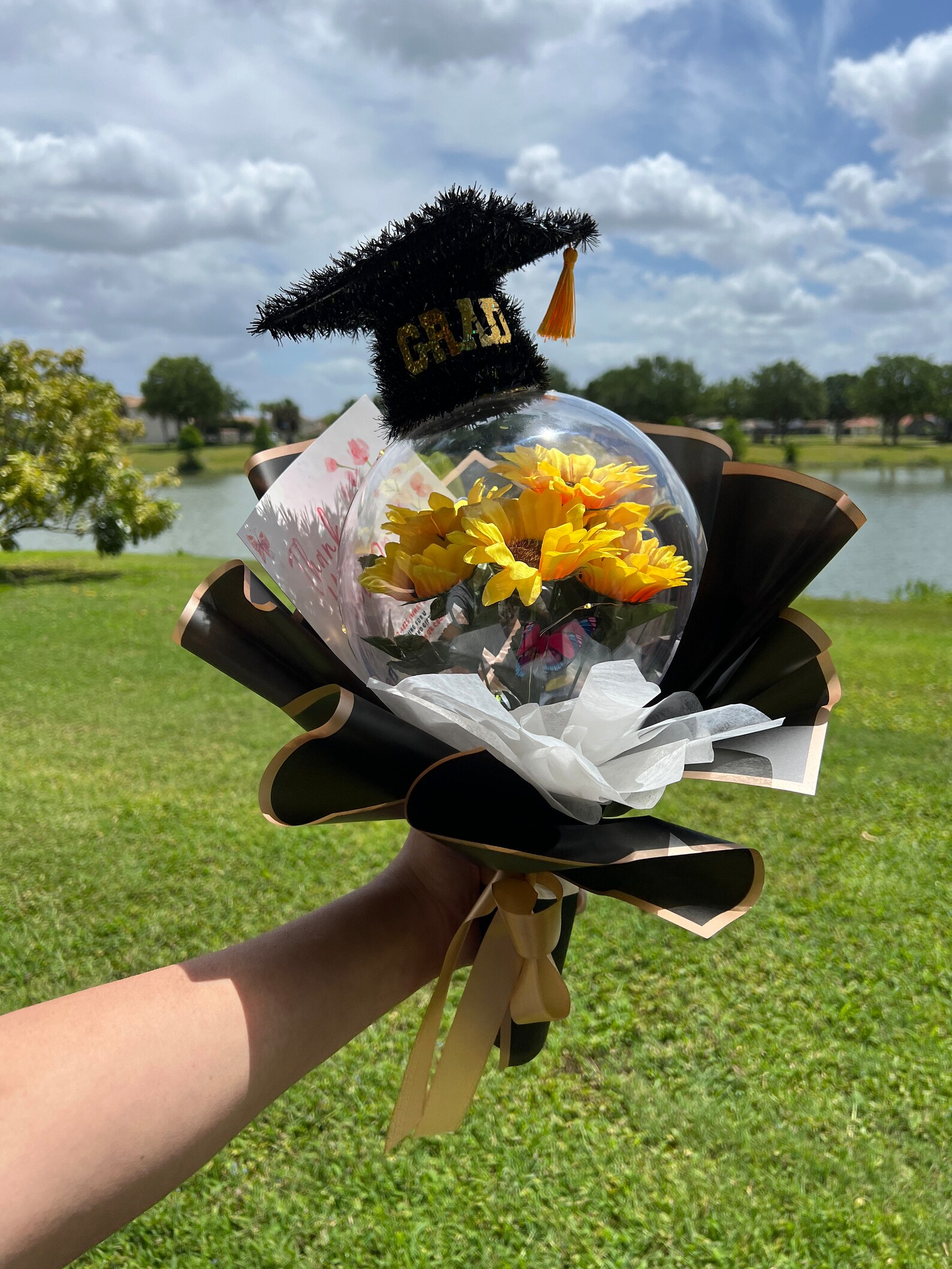 Graduation Sun Flower Bouquet | Graduation | Gift for Her | Gift for ...
