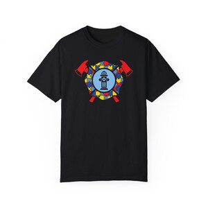 Custom Autism Fire Rescue Shirt Black - Etsy