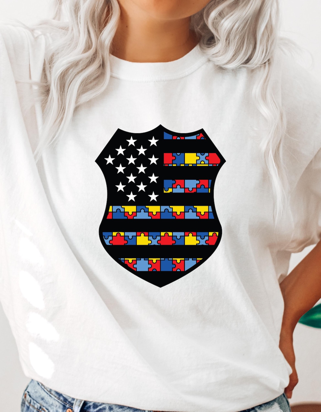 Custom Autism Police Shield Shirt - Etsy
