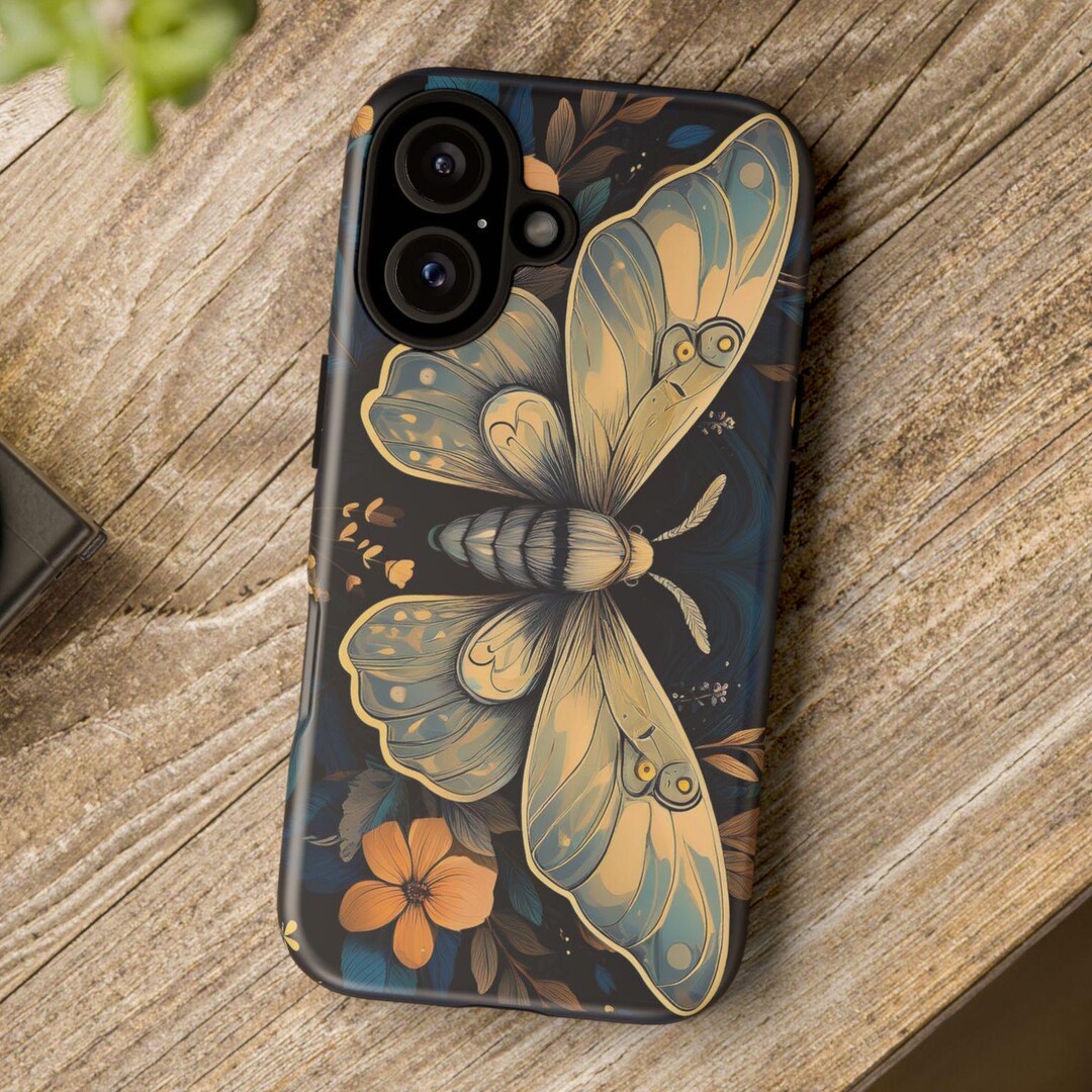 Dark Academia Moth Phone Case: Durable Dual Layer Design - Etsy