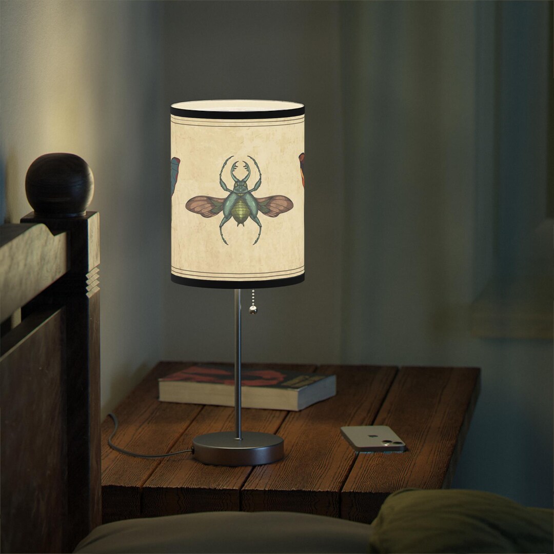 Lamp Hand-drawn Insect Lamp Vintage Butterfly Design Beetle Design Dark ...