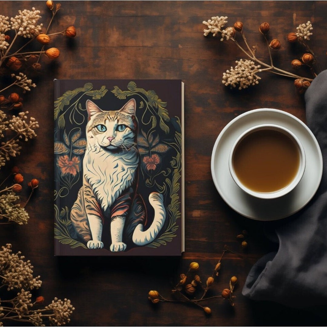 Journal Cat Diary Hardcover Journal Cat Notebook William Morris Junk ...
