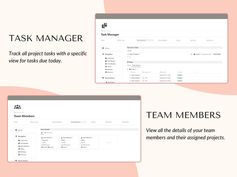 Project Management Notion Template for Team, With Client Directory ...