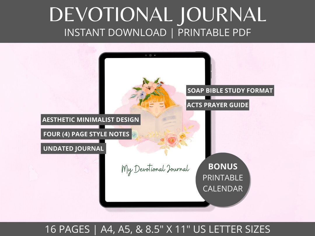 Printable Devotional Journal, Aesthetic Prayer Journal, SOAP Bible ...