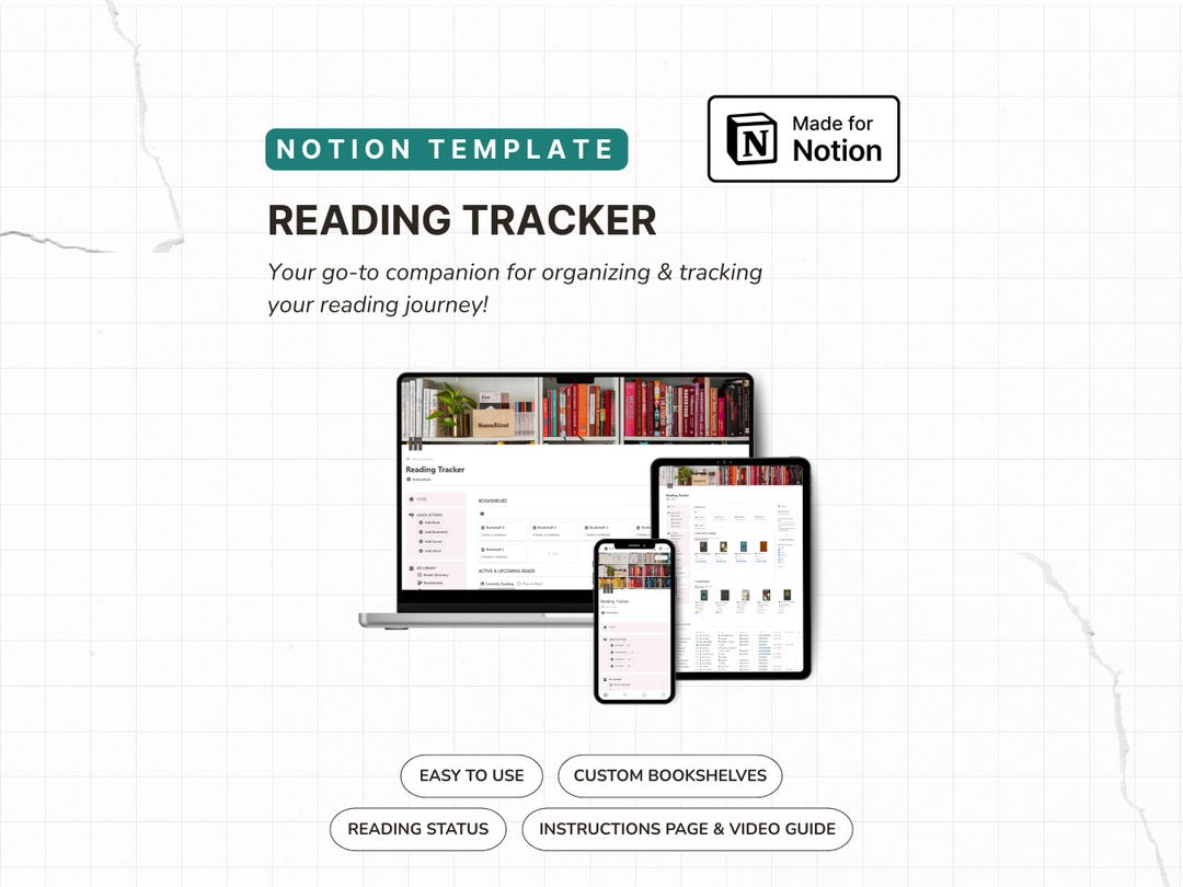 Reading Tracker Notion Template, Reading Journal, Book Tracker Template ...