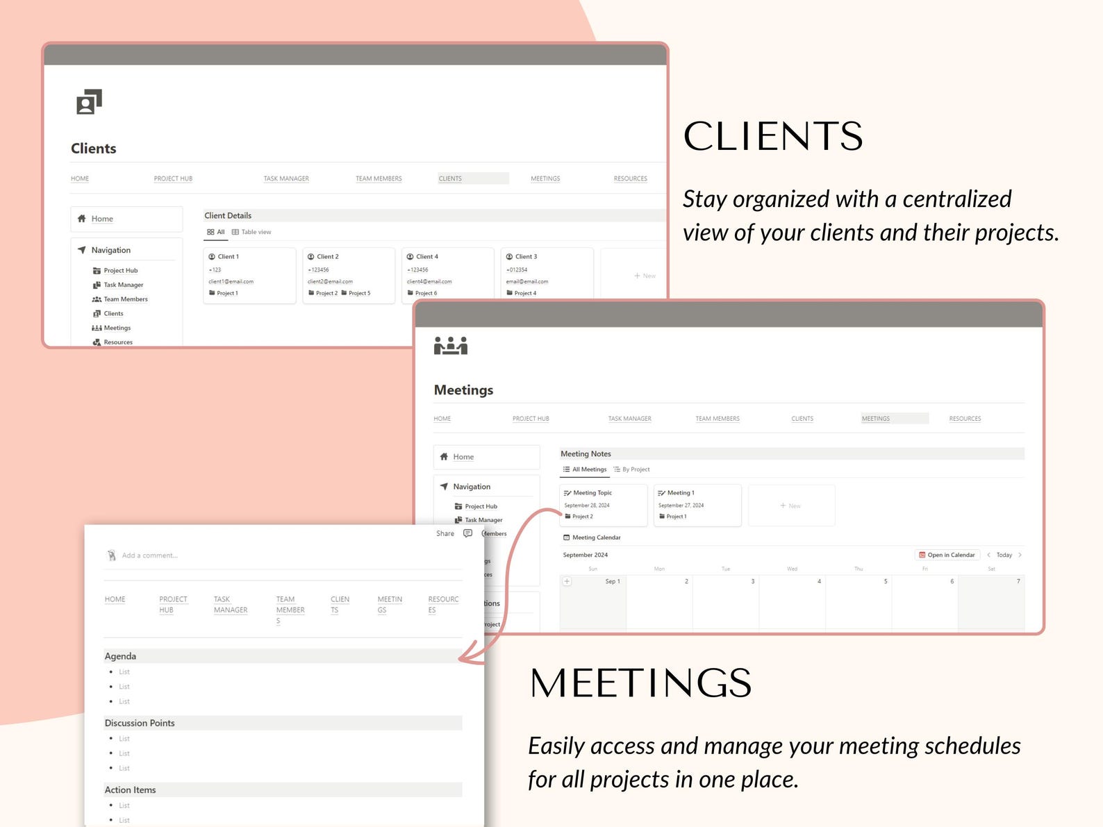 Project Management Notion Template for Team, With Client Directory ...