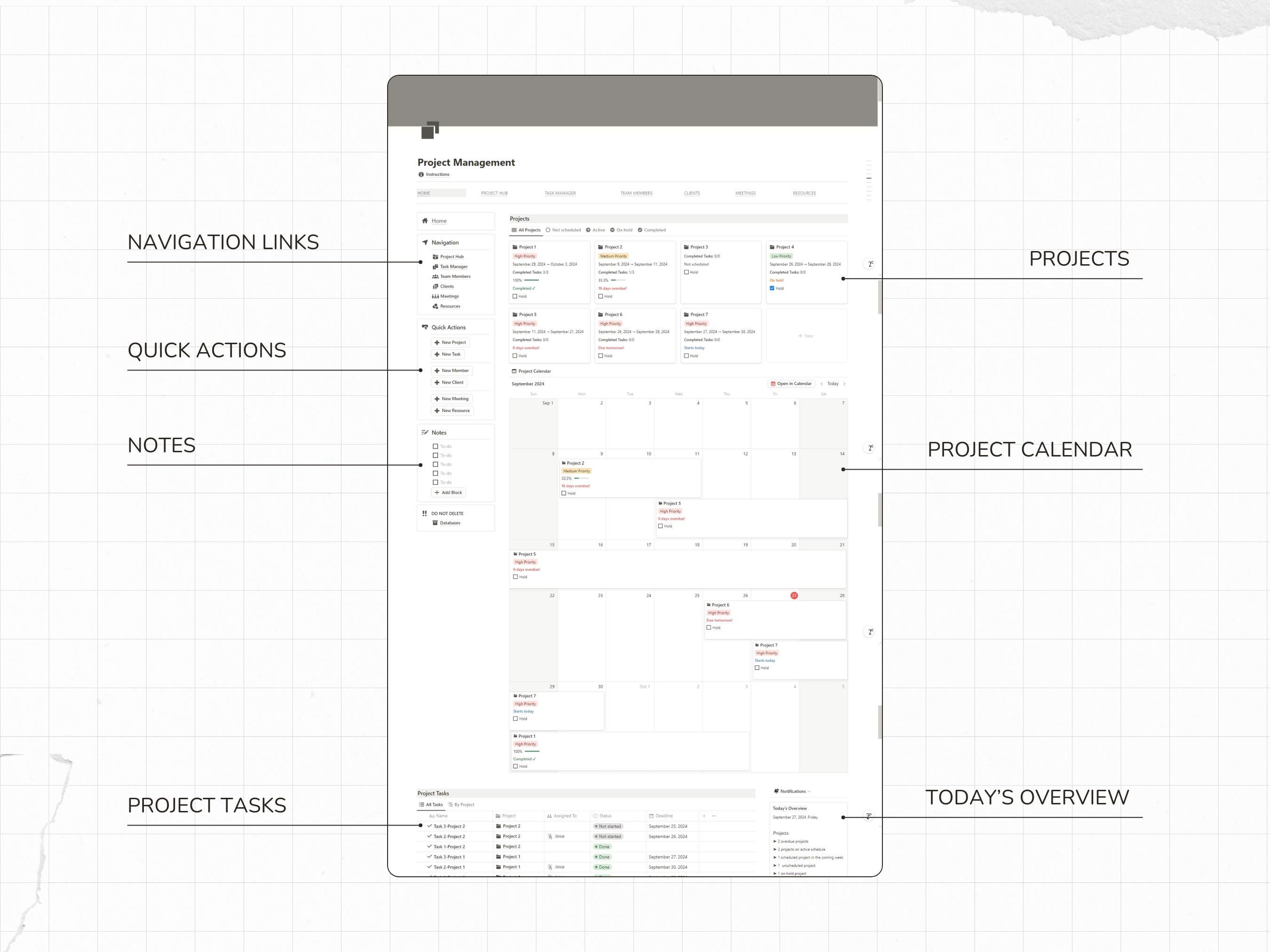 Project Management Notion Template for Team, With Client Directory ...