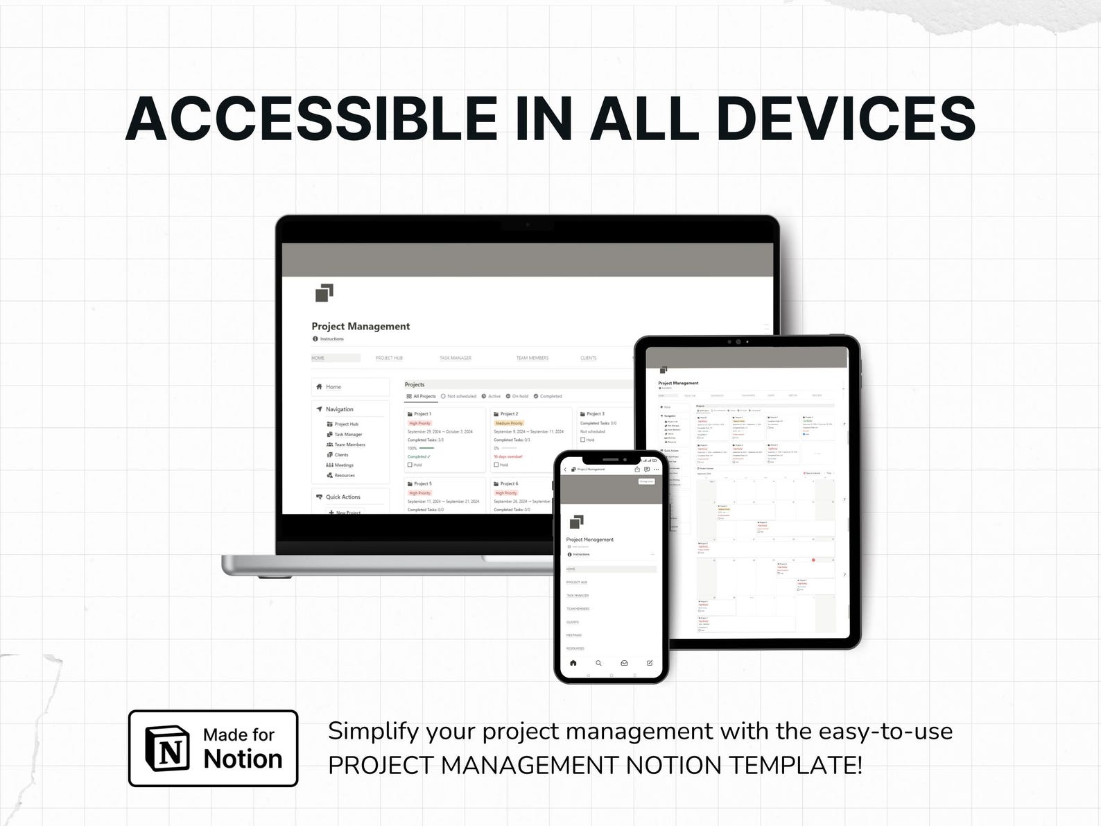 Project Management Notion Template for Team, With Client Directory ...