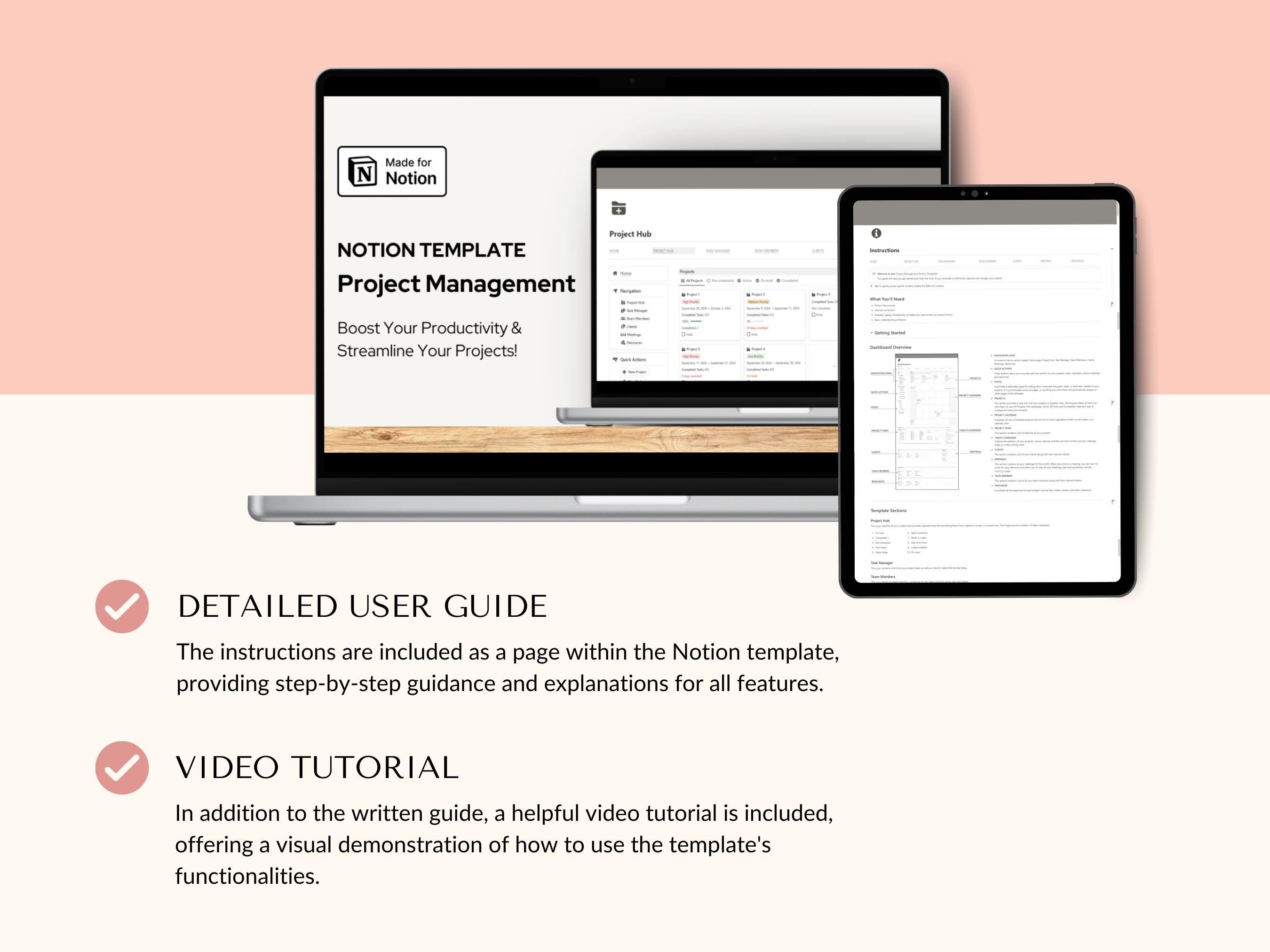 Project Management Notion Template for Team, With Client Directory ...