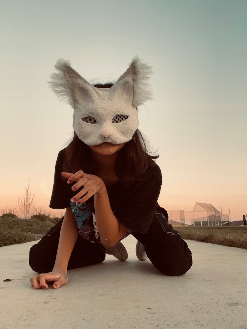 Albino Maine Coon Cat Animal Mask - Etsy