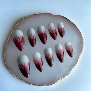 Spooky Halloween Blood Swirl Dip Press on Nails/red and Black Aura ...