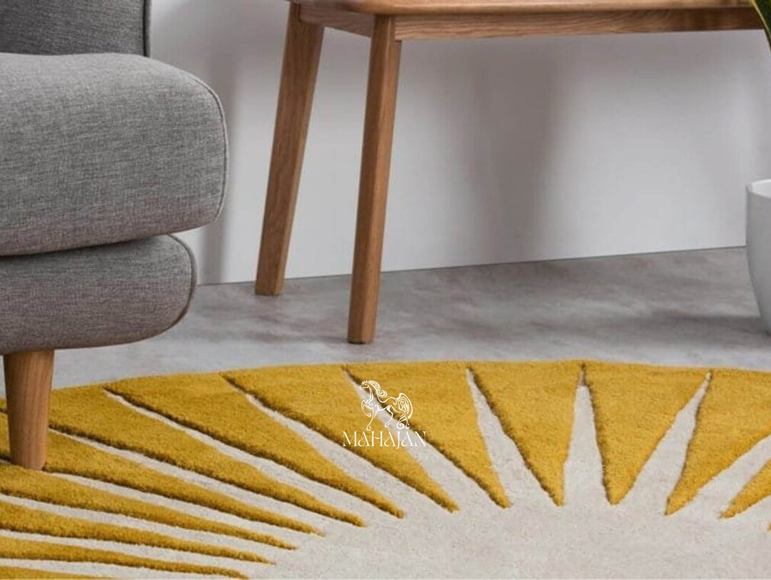 Round 6 Foot Beige Hand Tufted Wool Rug Tufted Large Round Area Rug ...