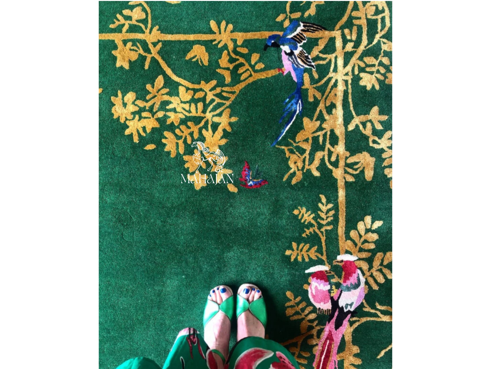 Chinese Luxury Bird Design Hand Made Tufted Rugs 100% Fine Wool & Silk ...