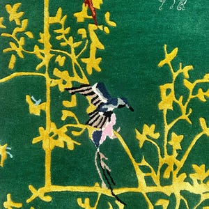 Chinese Luxury Bird Design Hand Made Tufted Rugs 100% Fine Wool & Silk ...