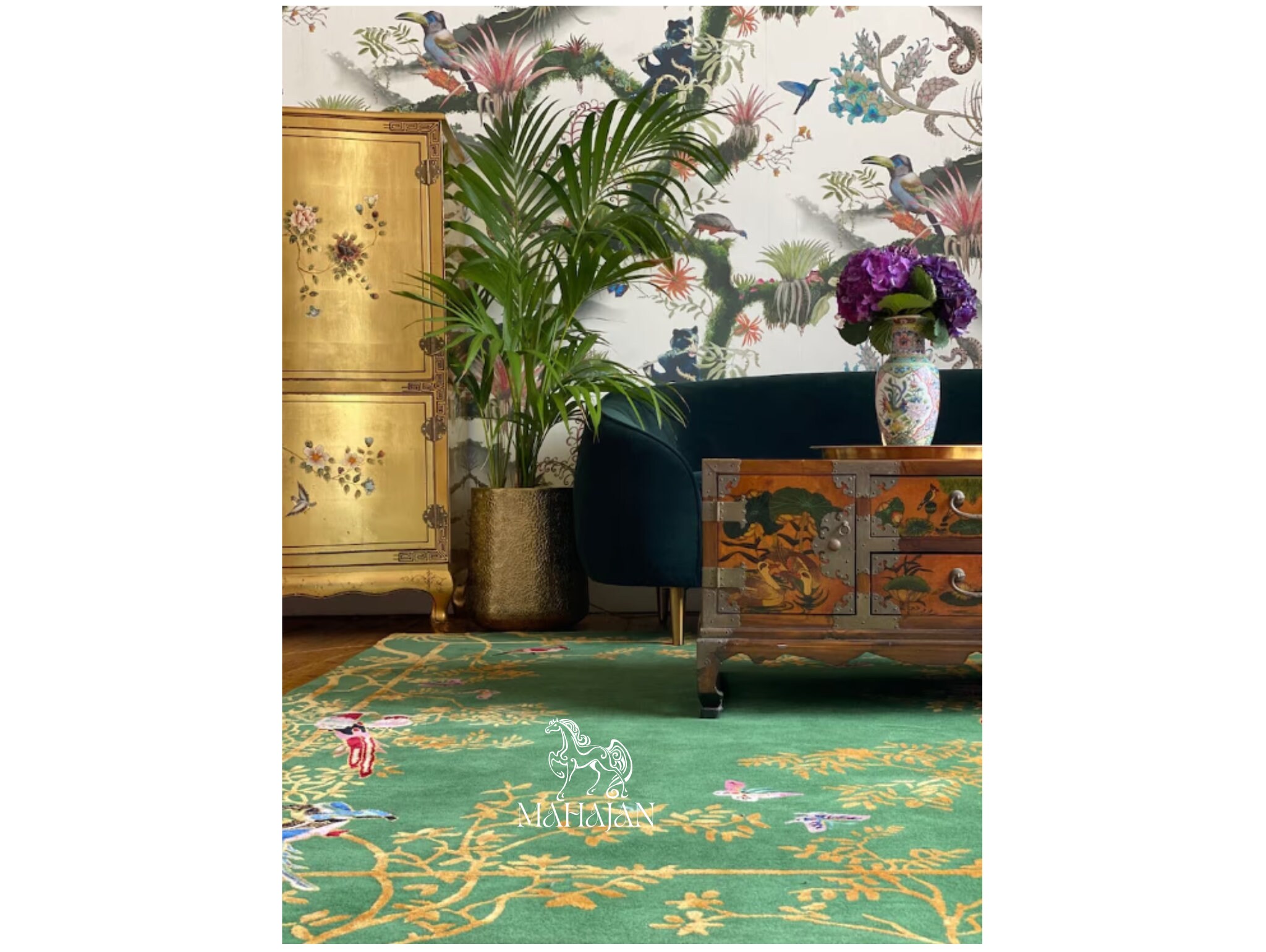 Chinese Luxury Bird Design Hand Made Tufted Rugs 100% Fine Wool & Silk ...