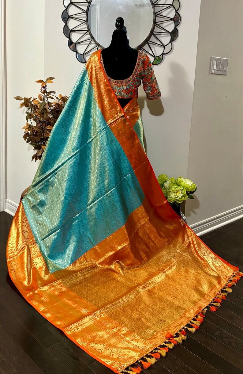 2 Gram Gold Pure Handloom Silk Kanjeevarm/kanchipattu Sarees Ready to ...