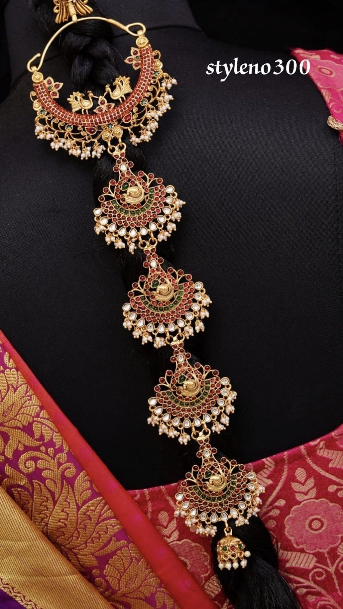 Beautiful JADA Stone Studded Diamond Finish One Gram Gold Beautifully ...