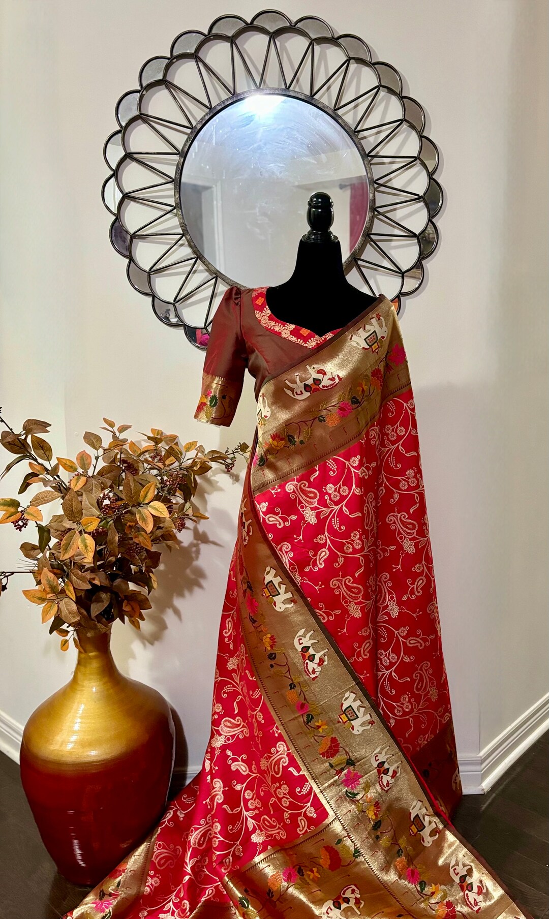 Beautiful Banarasi Pythani Saree in Beautiful Color With Beautiful ...