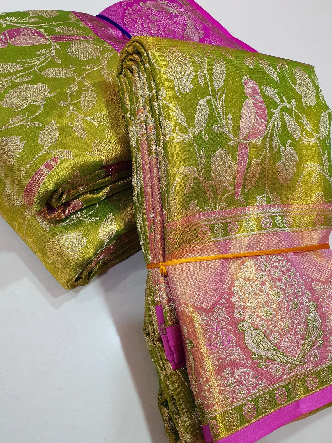 Hand Loom Kanchipuram Pure Silk Sarees Full Tissue 3d Edge to Edge ...