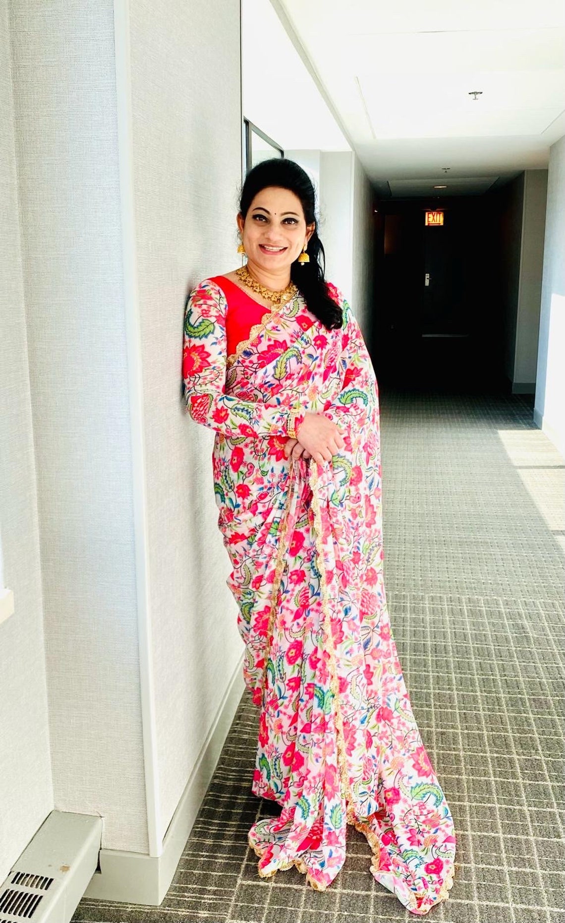 Fancy Georgett Saree With Ready to Wear Designer Blouse - Etsy