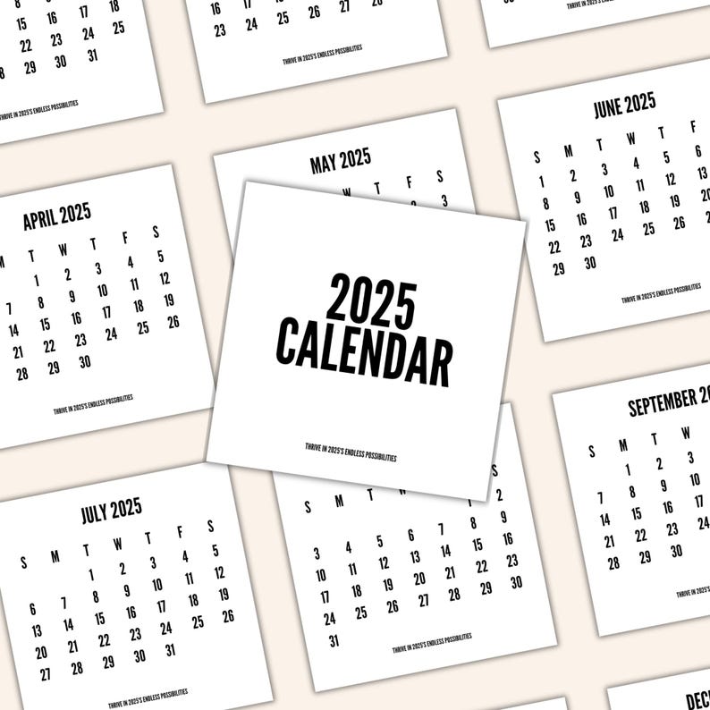 2025 Mini Calendar Templates Desk Calendar Templates Mini Calendar Desk ...