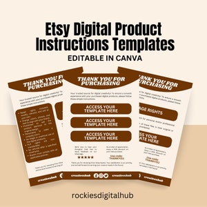 Etsy Seller Product Instruction Templates (digital Download) - Etsy
