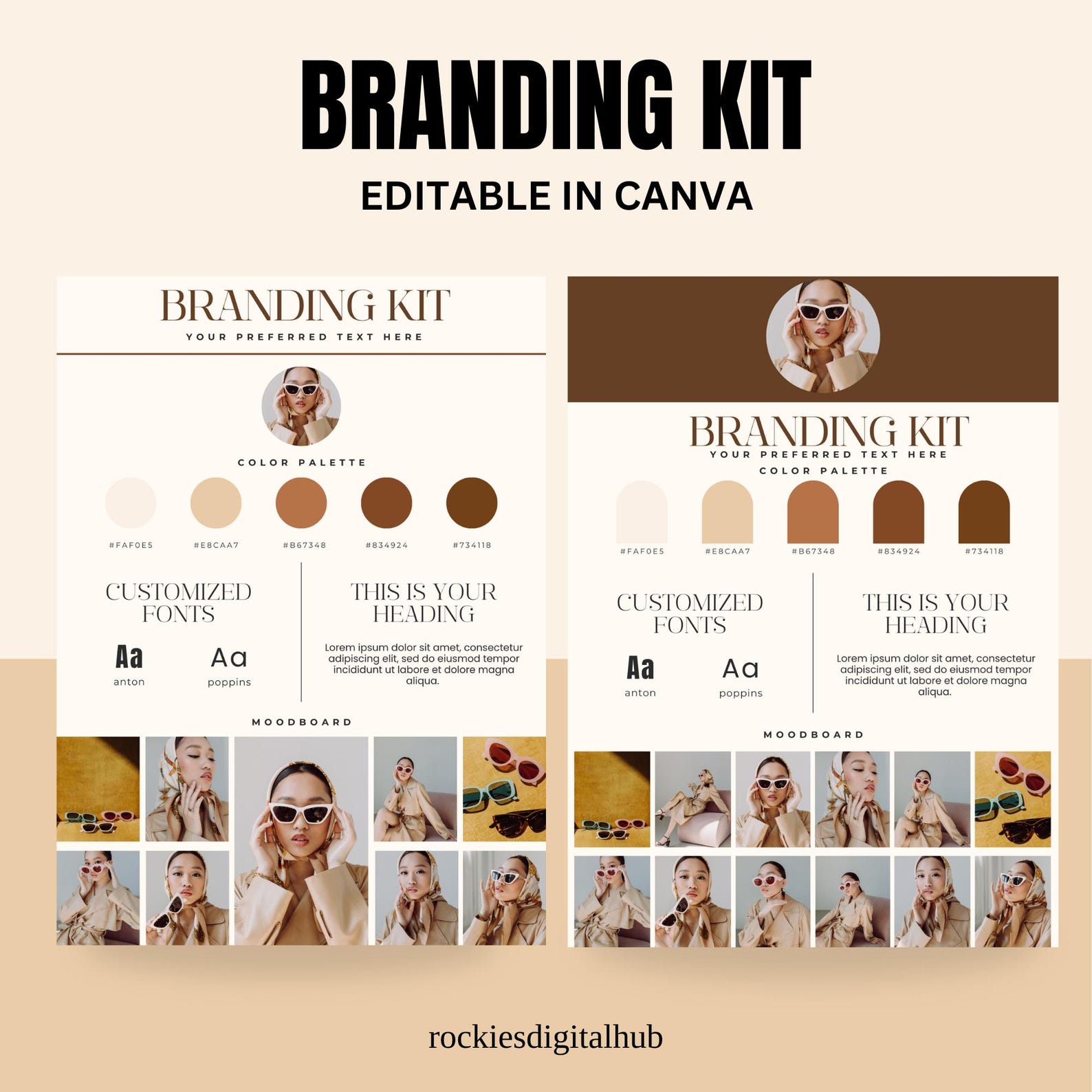 Brand Kit Template Brand Board Template Aesthetic Branding Kit Template ...