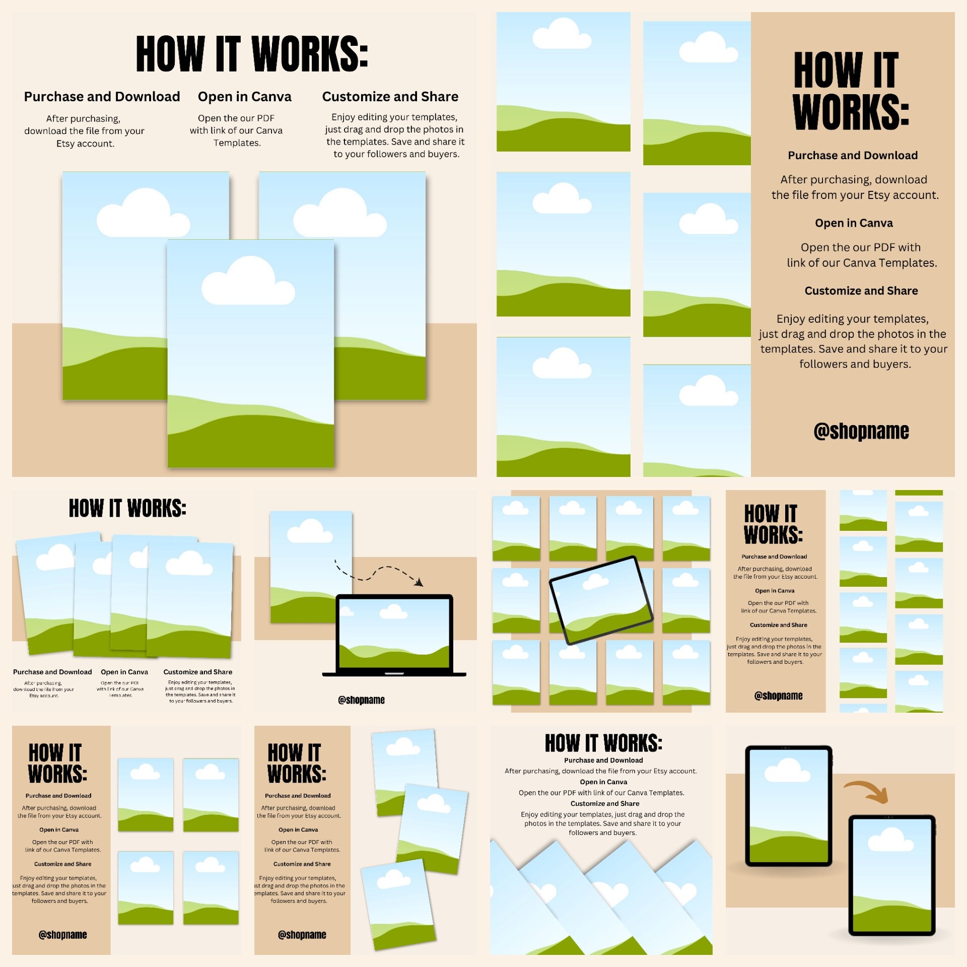 PLR 50 Digital Paper Listing Mockup Templates in Images and 12 Digital ...