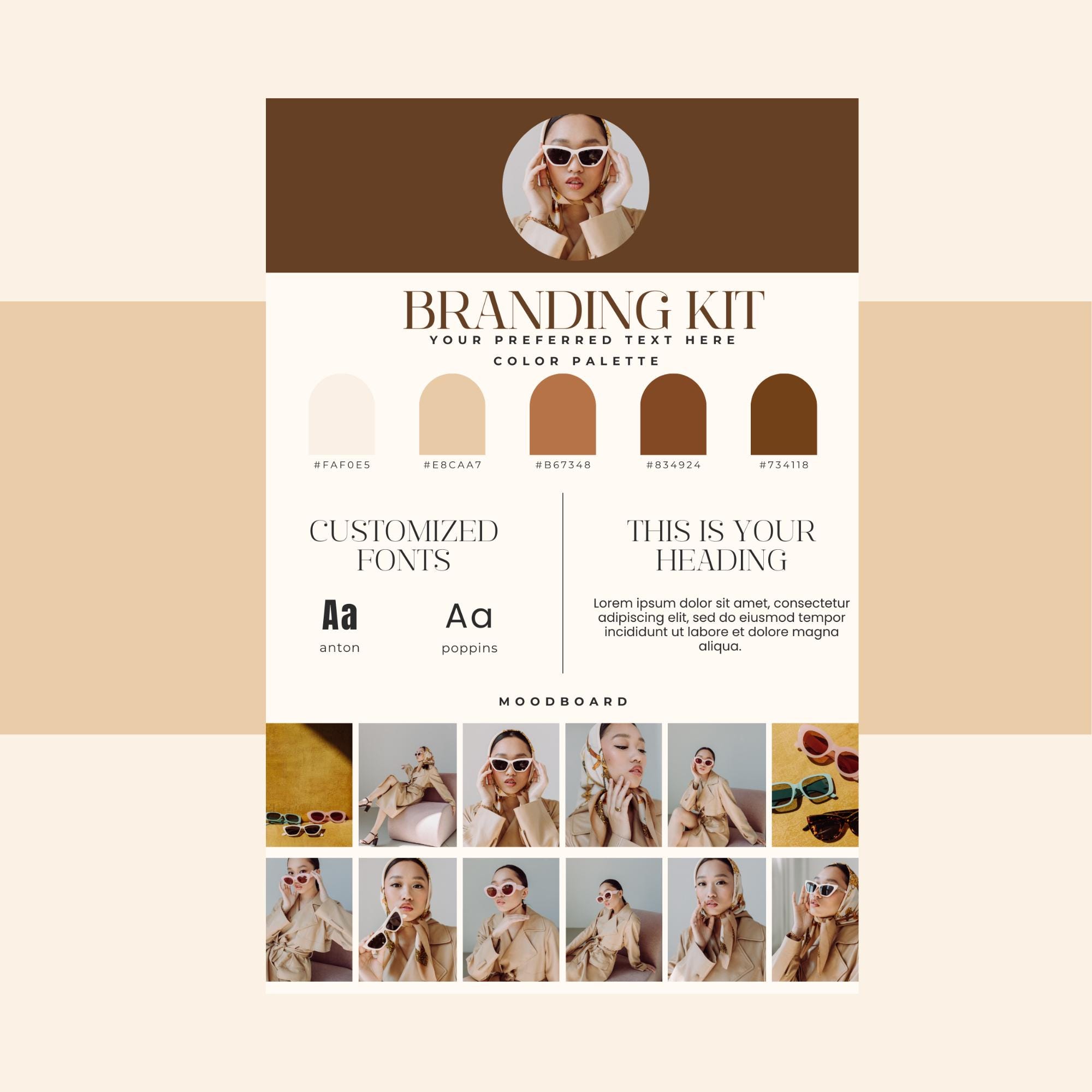 Brand Kit Template Brand Board Template Aesthetic Branding Kit Template ...