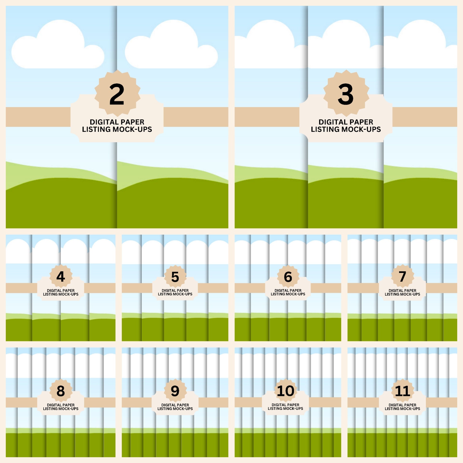 PLR 50 Digital Paper Listing Mockup Templates in Images and 12 Digital ...