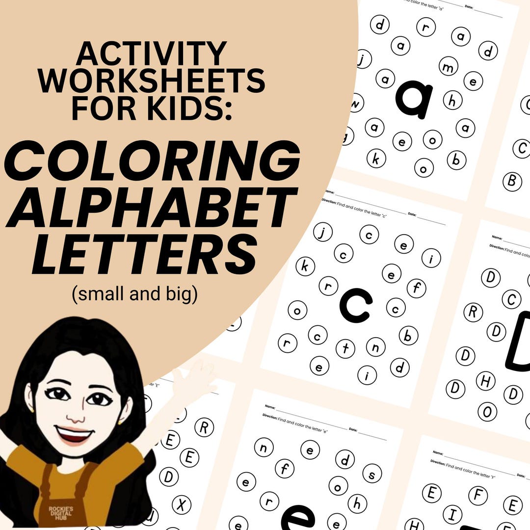 Alphabet Coloring Worksheets: Big & Small Letters, Educational ...