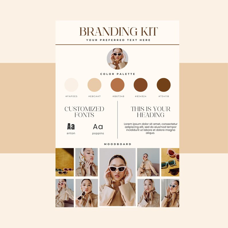 Brand Kit Template Brand Board Template Aesthetic Branding Kit Template ...
