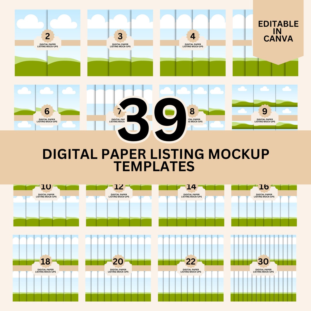 39 Digital Paper Mockup Templates: Seamless Pattern Listing (digital ...