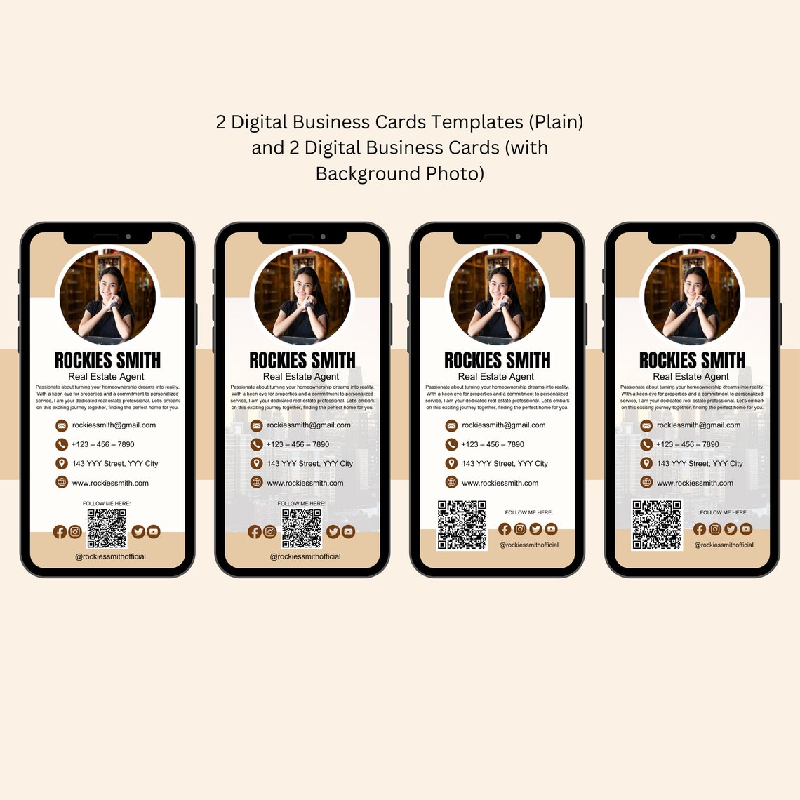 Printable and Digital Business Card Templates Electronic Business Card ...