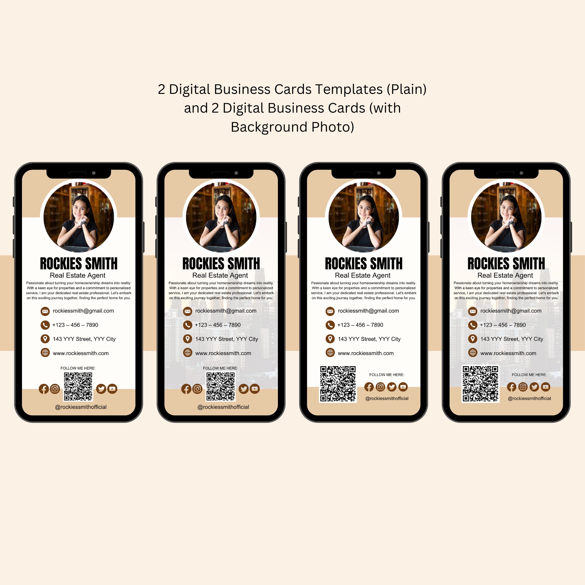 Printable and Digital Business Card Templates Electronic Business Card ...