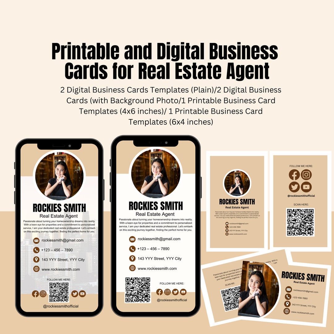 Printable and Digital Business Card Templates Electronic Business Card ...