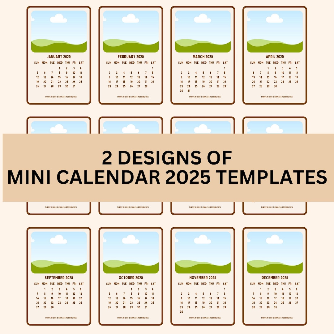 Mini Calendar Templates 2025 Printable Mini Calendar Templates 2025 ...