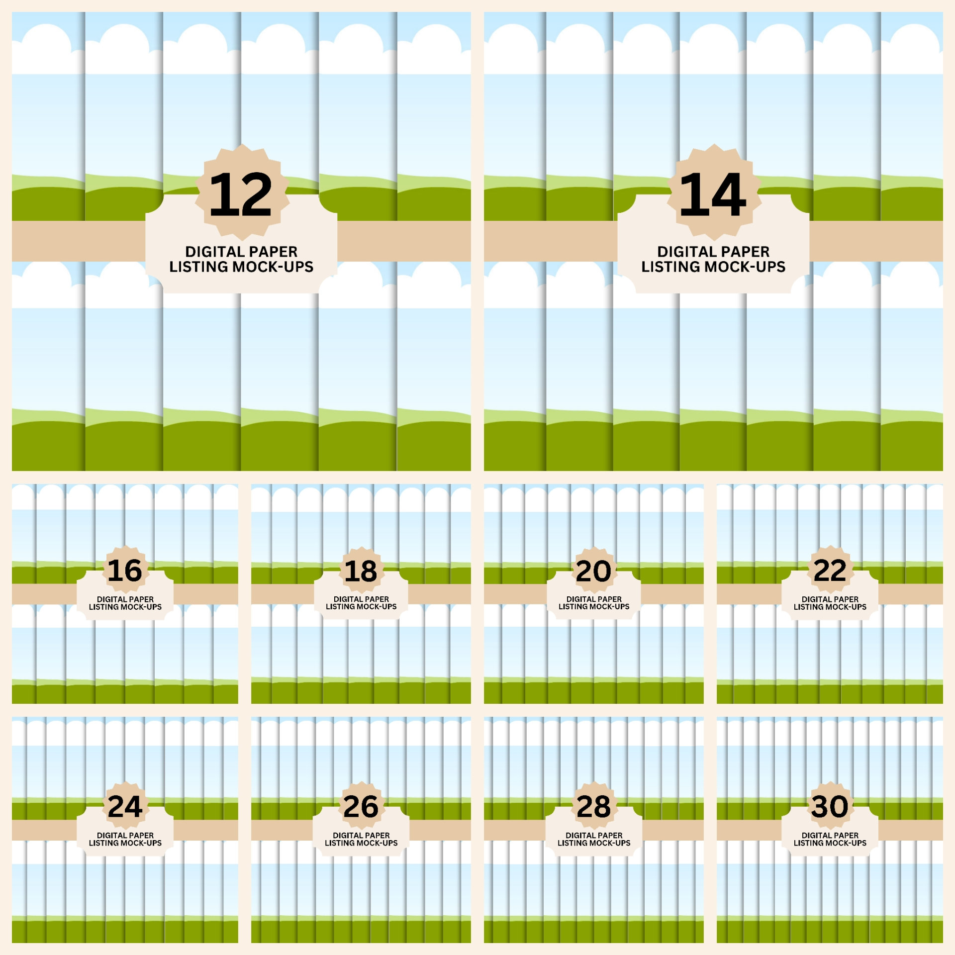 PLR 50 Digital Paper Listing Mockup Templates in Images and 12 Digital ...