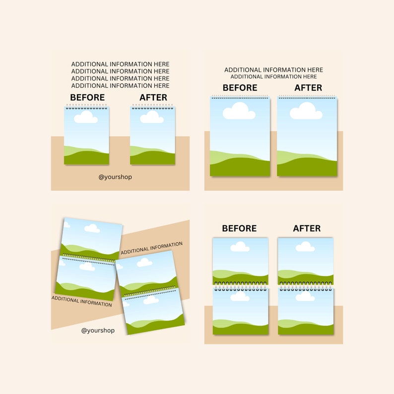 Spiral Notebook Mockup Templates: Editable Cover Designs - Etsy