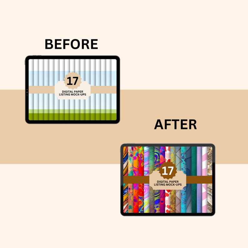 16 Digital Paper Mockup Templates: Seamless Pattern Mockups (digital ...