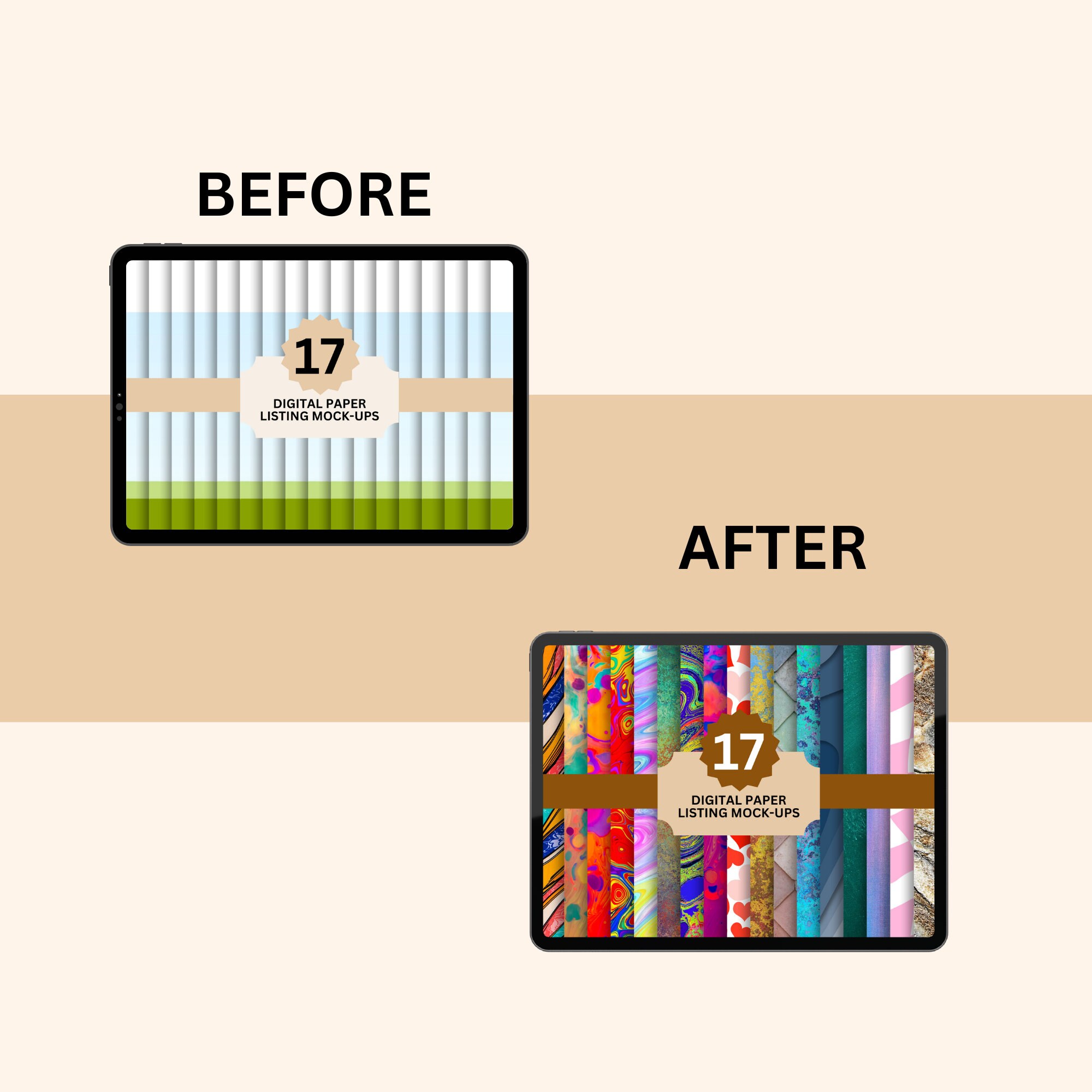 16 Digital Paper Mockup Templates: Seamless Pattern Mockups (digital ...