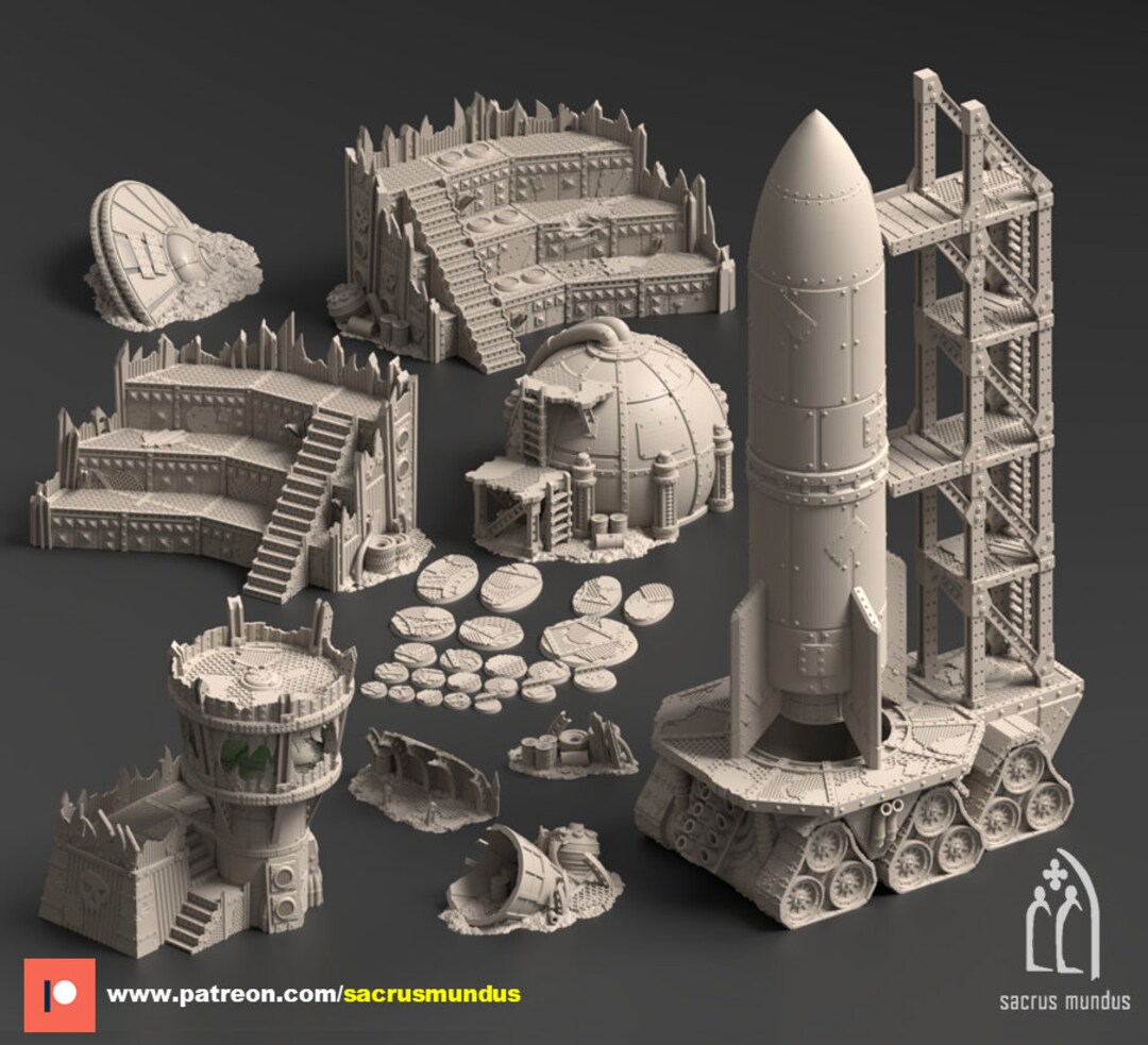 Ork Shuttle Launch Tabletop Terrain I Warpzel-1a Orc Space Program I by Sacrus Mundus - Etsy