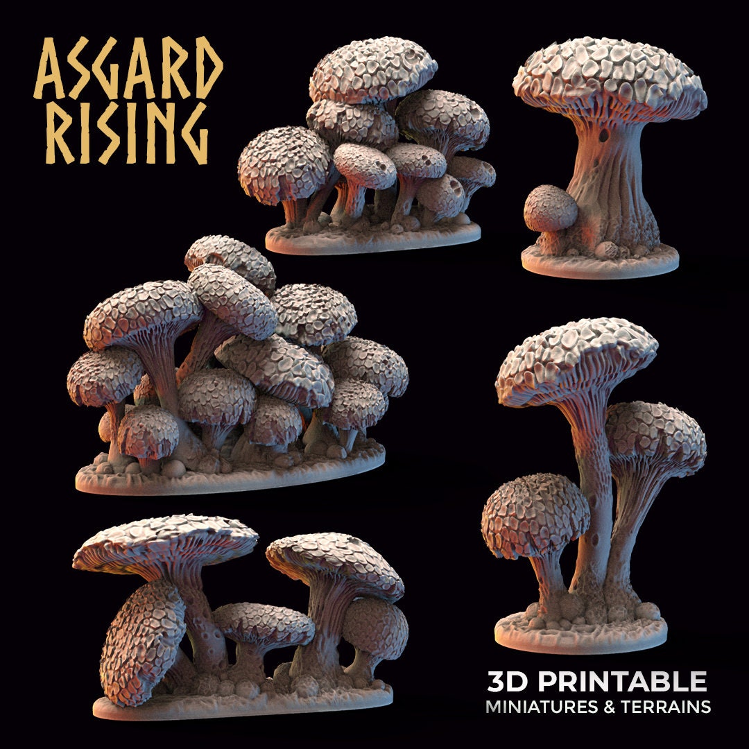 Alien Fungi Forests Tabletop Terrain I Craterellus & Amanita Fungi ...