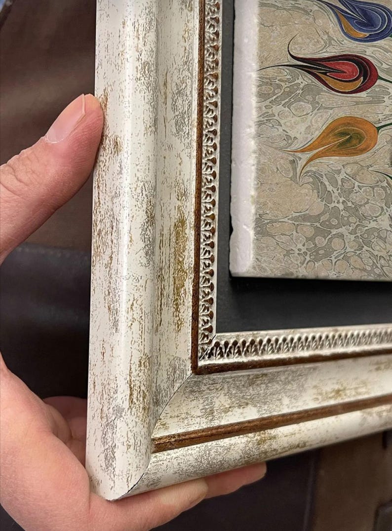 Ottoman Art Ebru, Tulip Paint, Painting on Natural Stone , Turkish ...