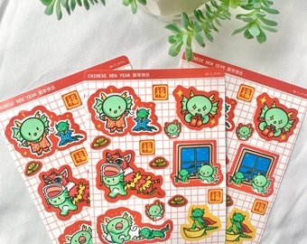 Chinese Dragon Zodiac Sticker, 2024 Year of the Dragon Lunar New Year ...
