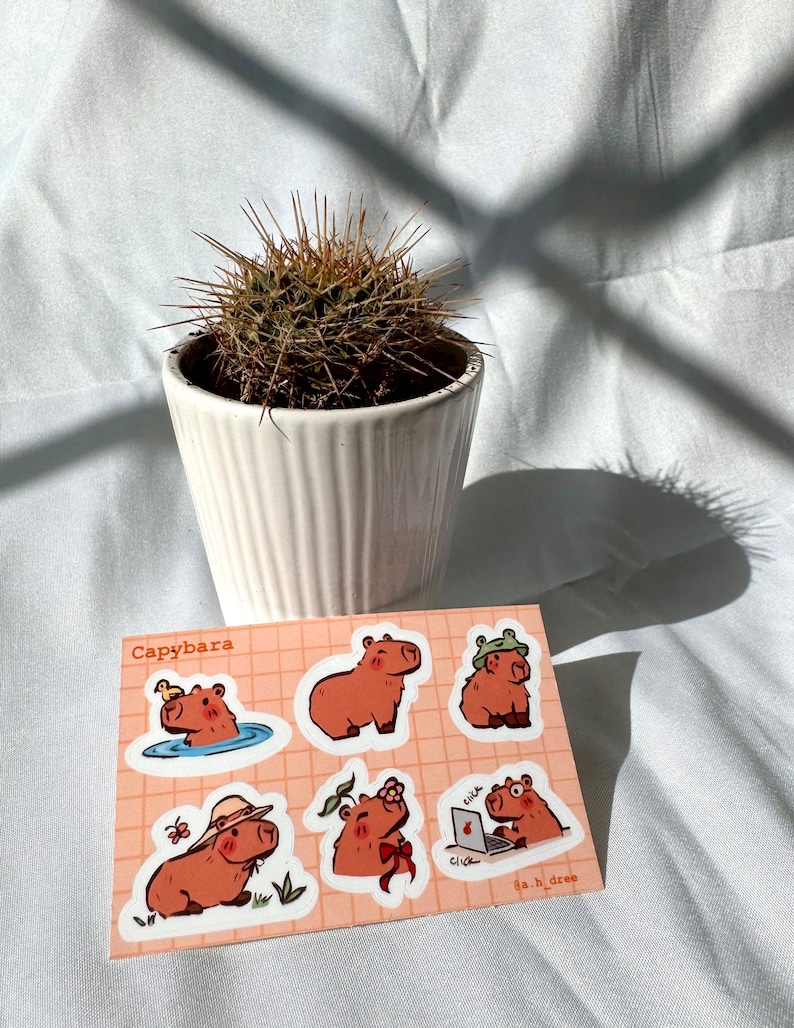 Capybara Mini Sticker Sheet - Etsy