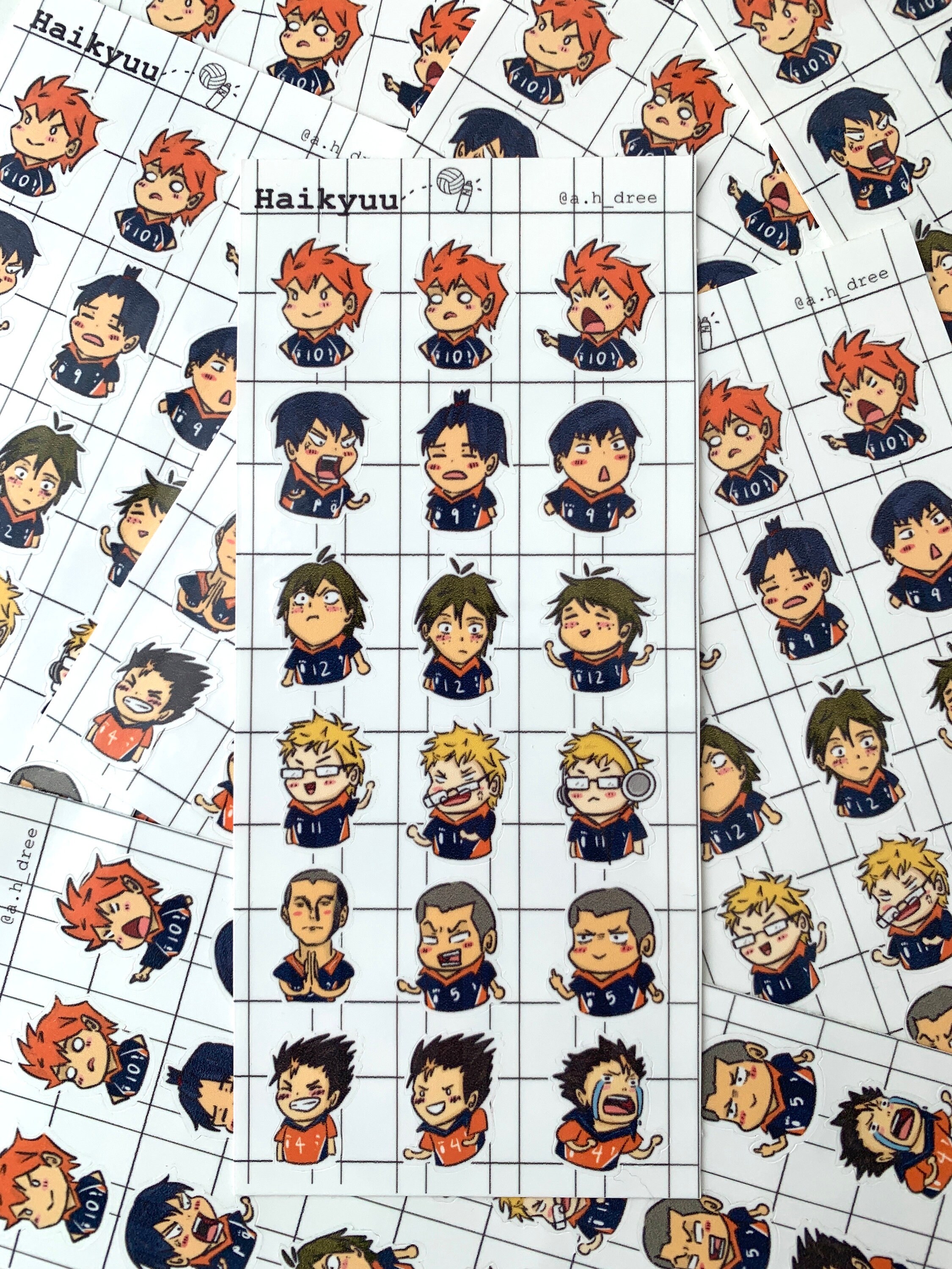 Mini Haikyuu Emoji Character Sticker Sheet - Etsy